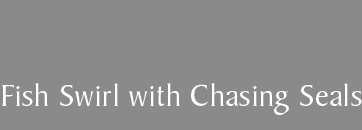 Fish Swirl with Chasing Seals - Helen Millard Cameo Glass